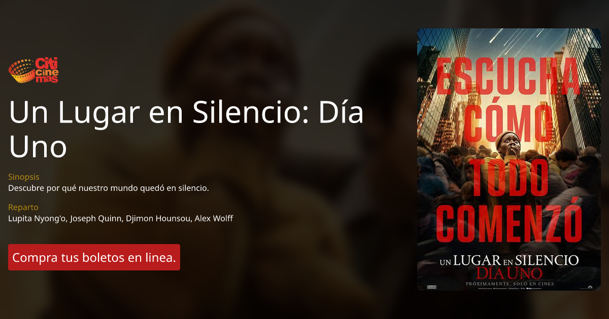 Un Lugar en Silencio: Día Uno | 05 de abril, 2026