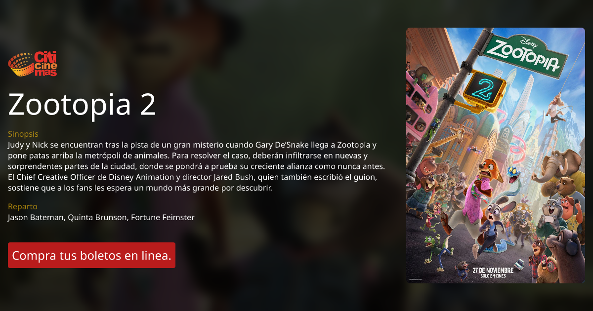 Zootopia 2 | 18 de junio, 2026